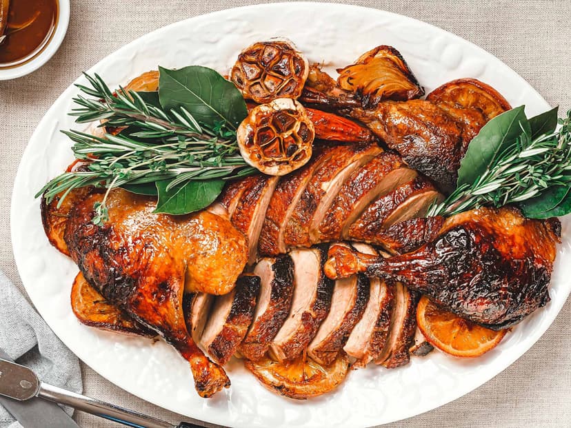 Whole Roasted Duck w/ Charred orange cheeks & sweet orange duck sauce ...